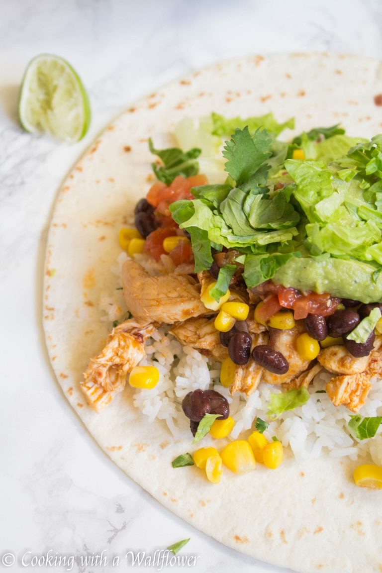 Spicy Chipotle Chicken Burritos - Cooking with a Wallflower