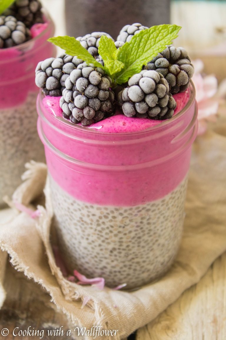Dragon Fruit Layered Overnight Chia Pudding