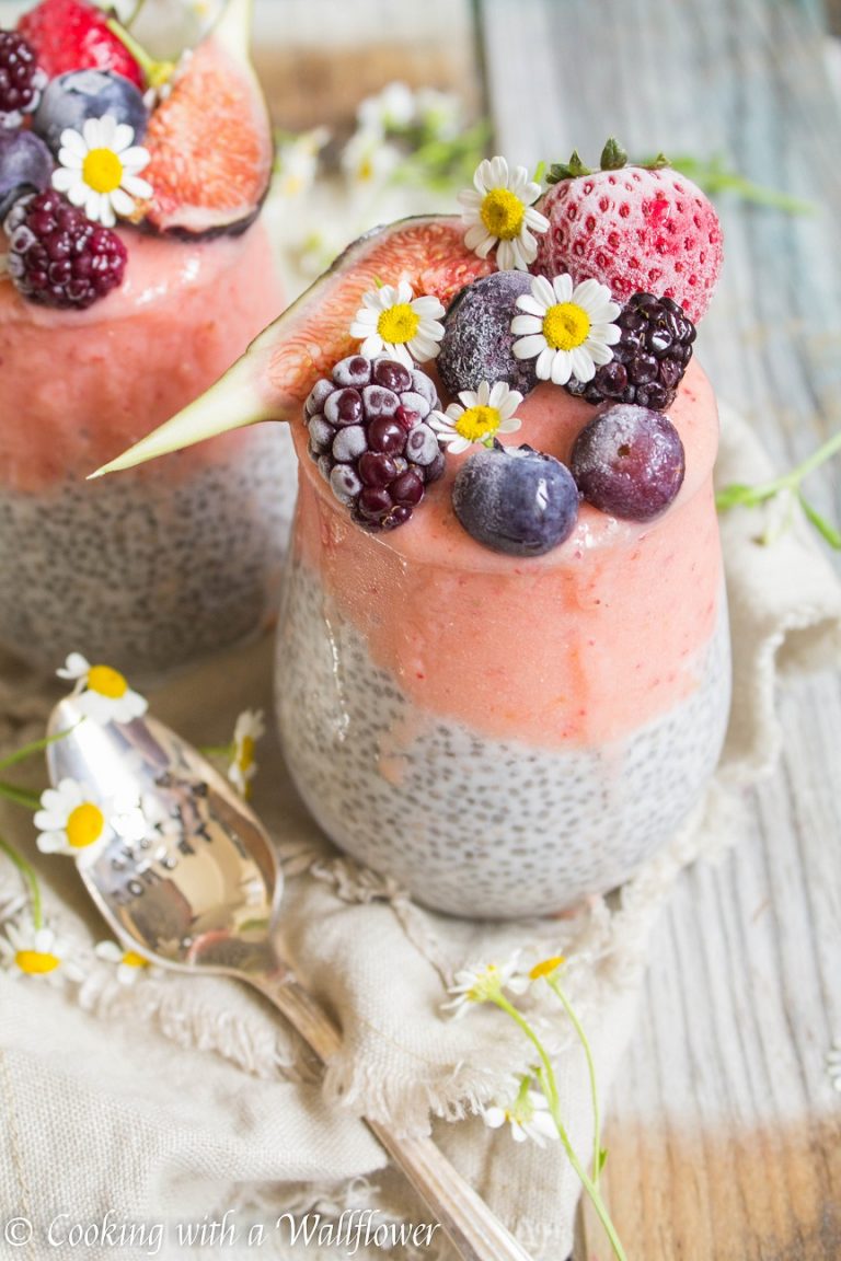Strawberry Peach Layered Chia Pudding