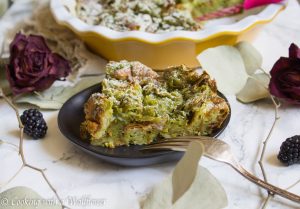 Matcha Green Tea Croissant French Toast Bake - Cooking with a Wallflower