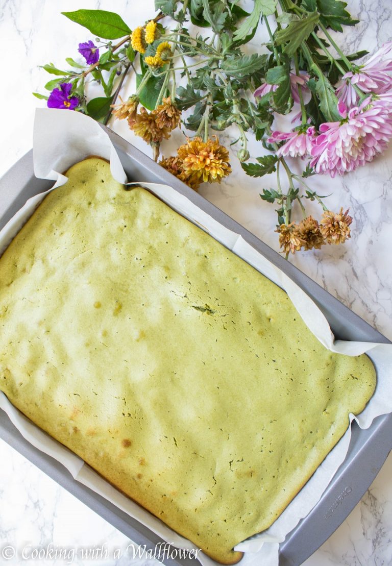 Matcha Butter Mochi Cake - Cooking with a Wallflower
