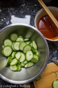 Gochujang Cucumbers - Cooking with a Wallflower