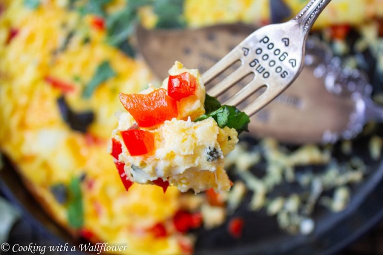 Red Bell Pepper Frittata with Fresh Herbs - Cooking with a Wallflower